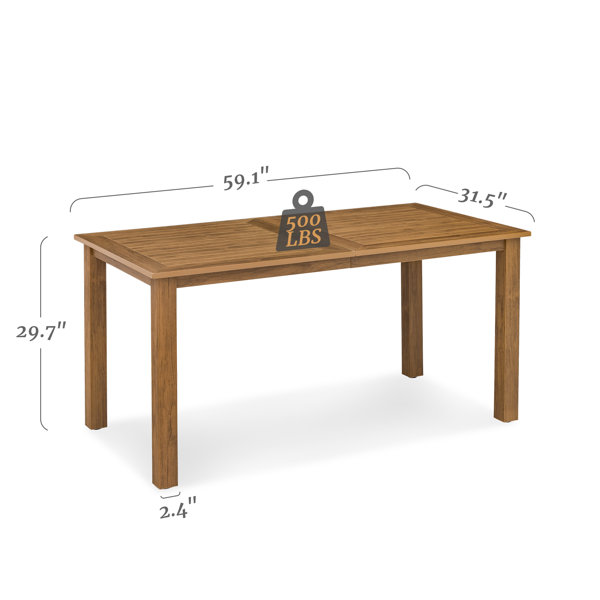 Latitude Run® Rectangular Outdoor Dining Table & Reviews | Wayfair